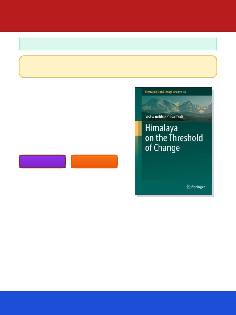 Himalaya On The Threshold of Change Vishwambhar Prasad Sati Ebook ...