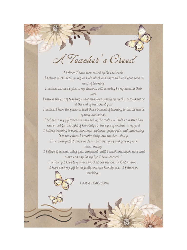 Teacher Creed | PDF