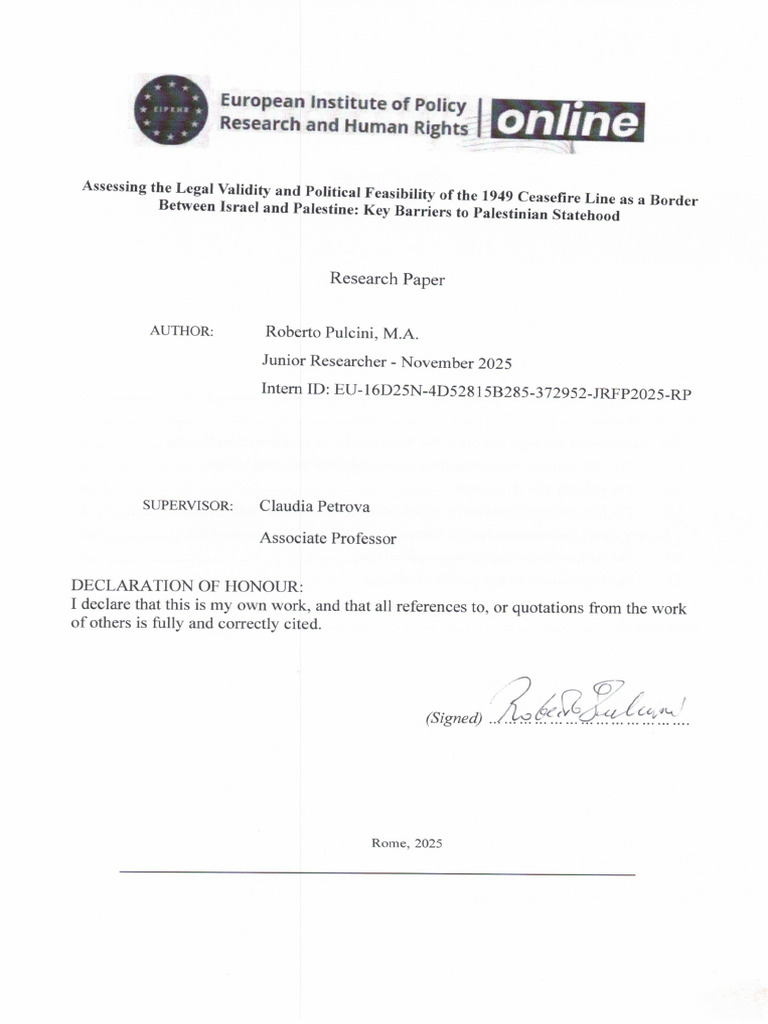 Legal Validity of The 1949 Green Line As An International Border ...