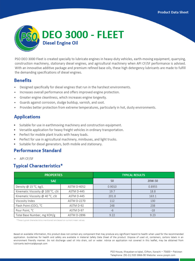 Pds - Pso Deo 3000 - Fleet(Final) | PDF | Mechanical Engineering