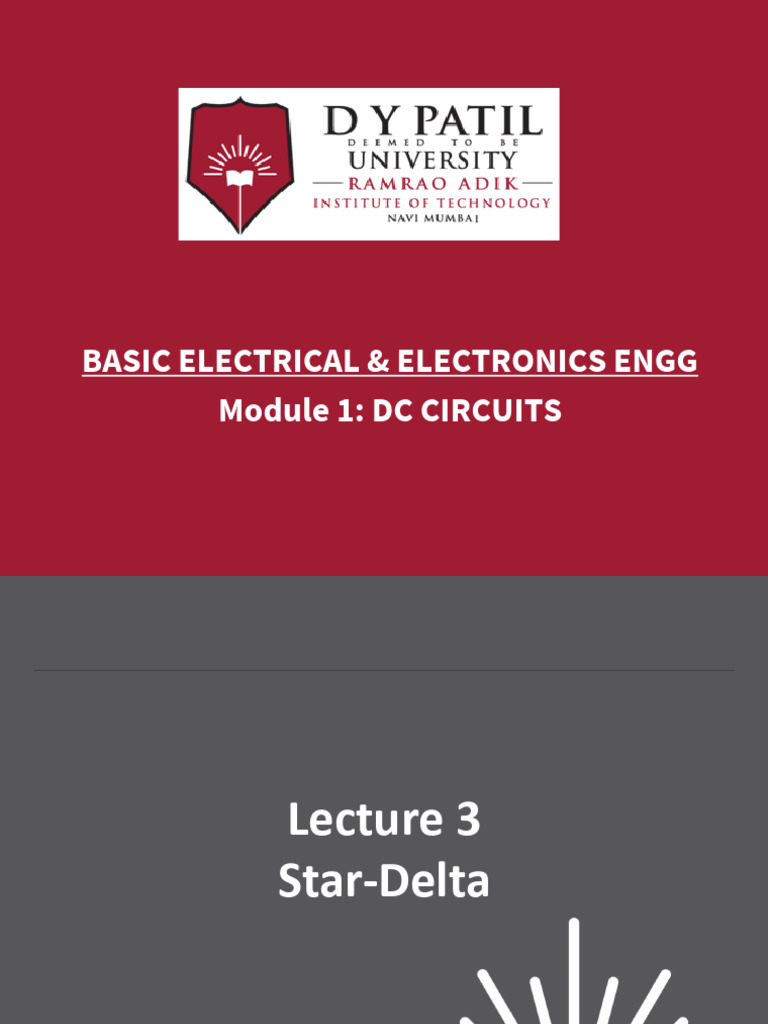 BEE - Lecture3 - KVL - KCL - Star Delta | PDF