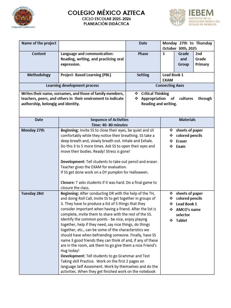 2nd & 3rd Grade English Lesson Plan | PDF | Human Communication | Syntax