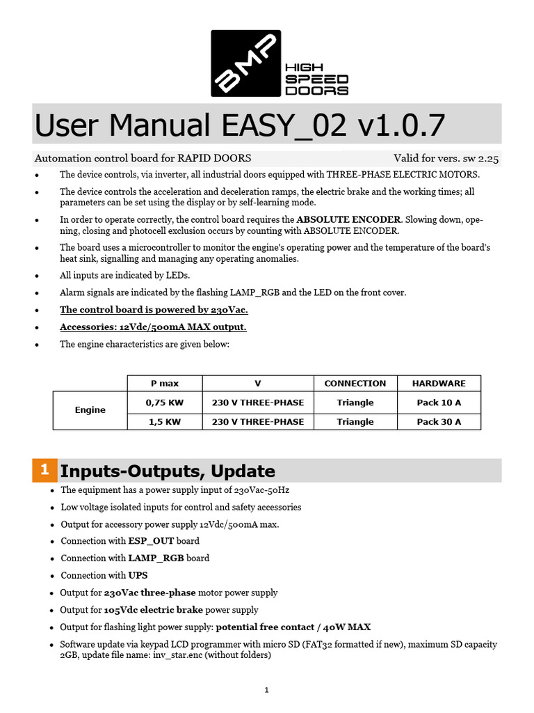 EASY_02 v1.0.7 User Manual | PDF | Power Supply | Power Inverter