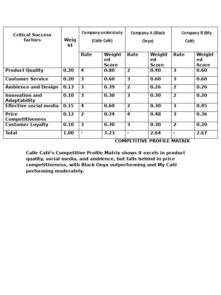 Competitive Profile Matrix | PDF
