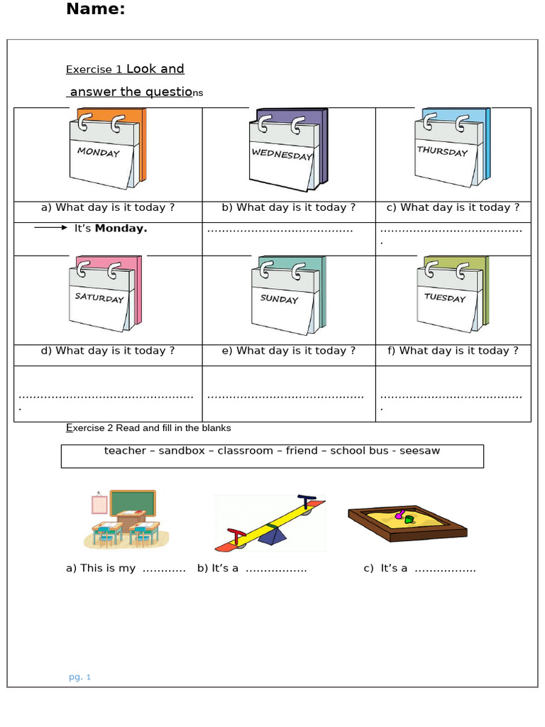 Fun English Exercises for Kids | PDF