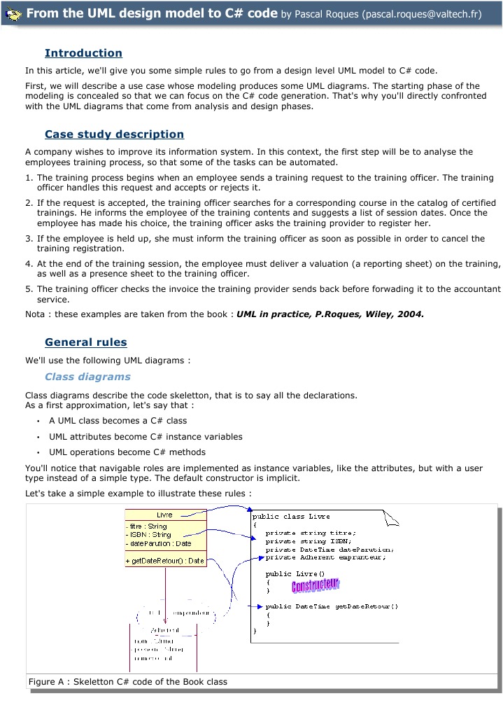 Uml Csharp Pdf Class Computer Programming C Sharp Programming Language
