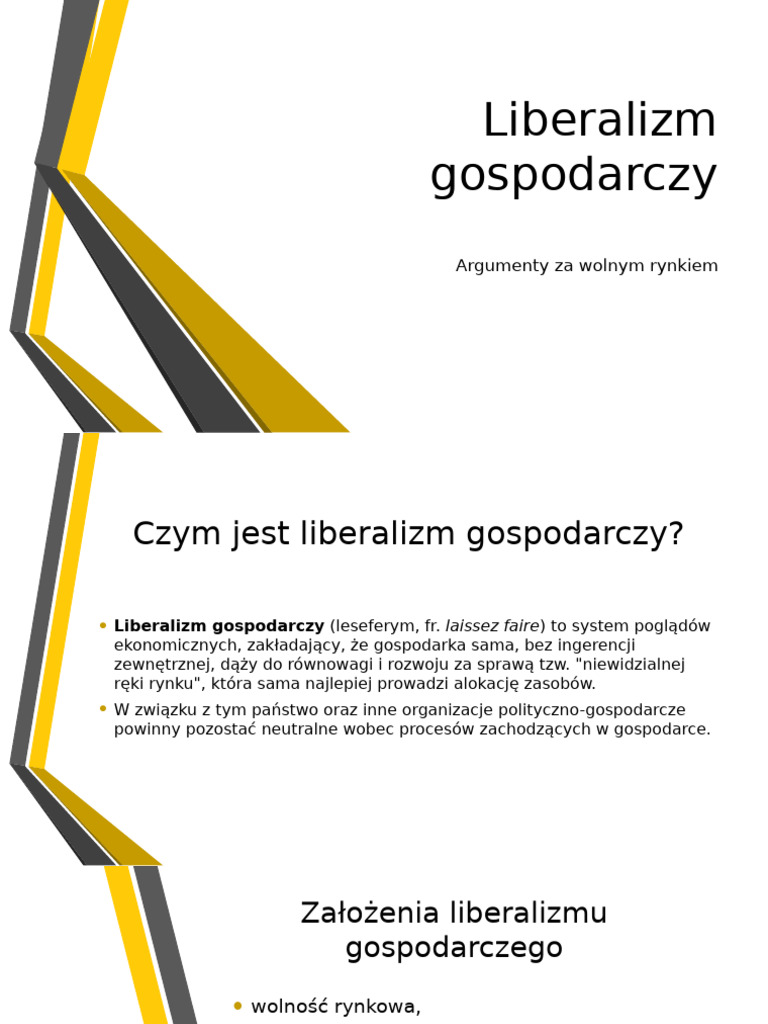 Liberalizm Gospodarczy | PDF