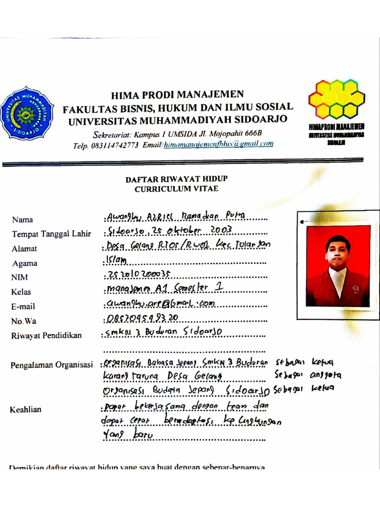 CV Hima Awang | PDF