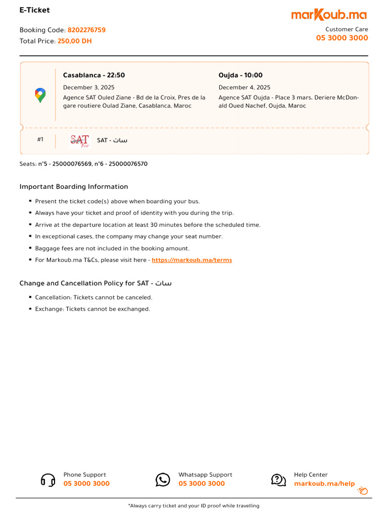 Markoub 8202276759 Eticket | PDF