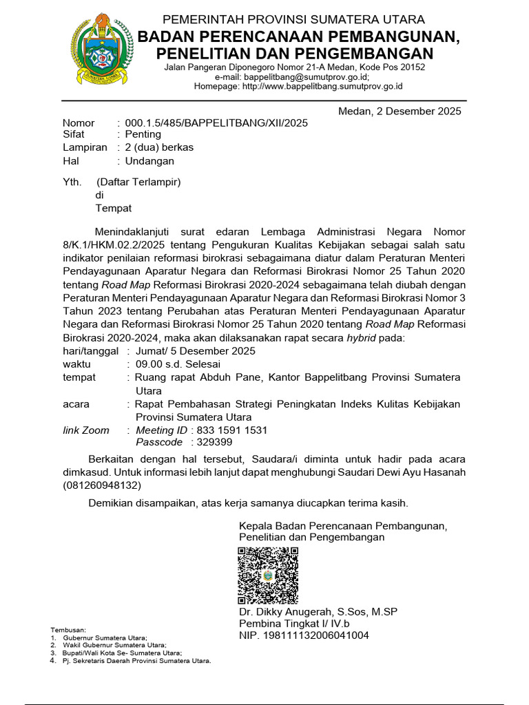 Fix Undangan Rapat Ikk Kab Kota | PDF
