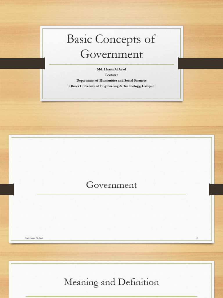 Basic concepts of government_Slides | PDF | National Security | Governance