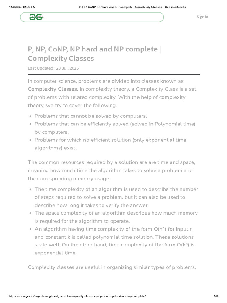 P, NP, CoNP, NP Hard and NP Complete - Complexity Classes ...