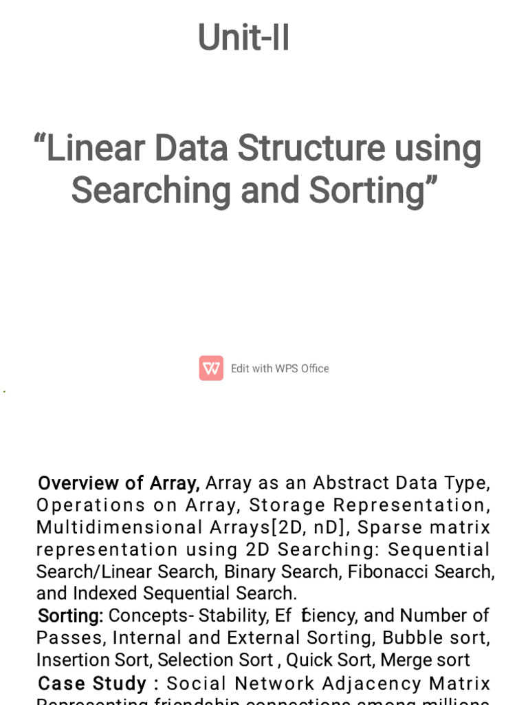 DSA_UNIT_2 | PDF | Matrix (Mathematics) | Algorithms And Data Structures