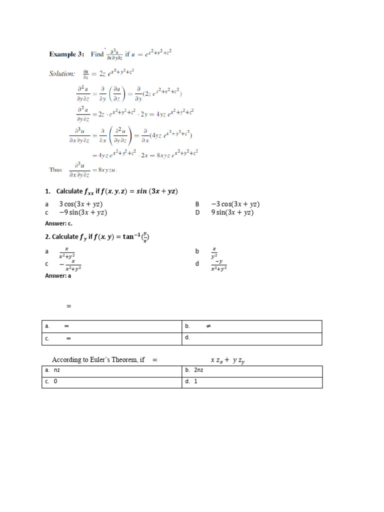 Question Partial Derivative | PDF