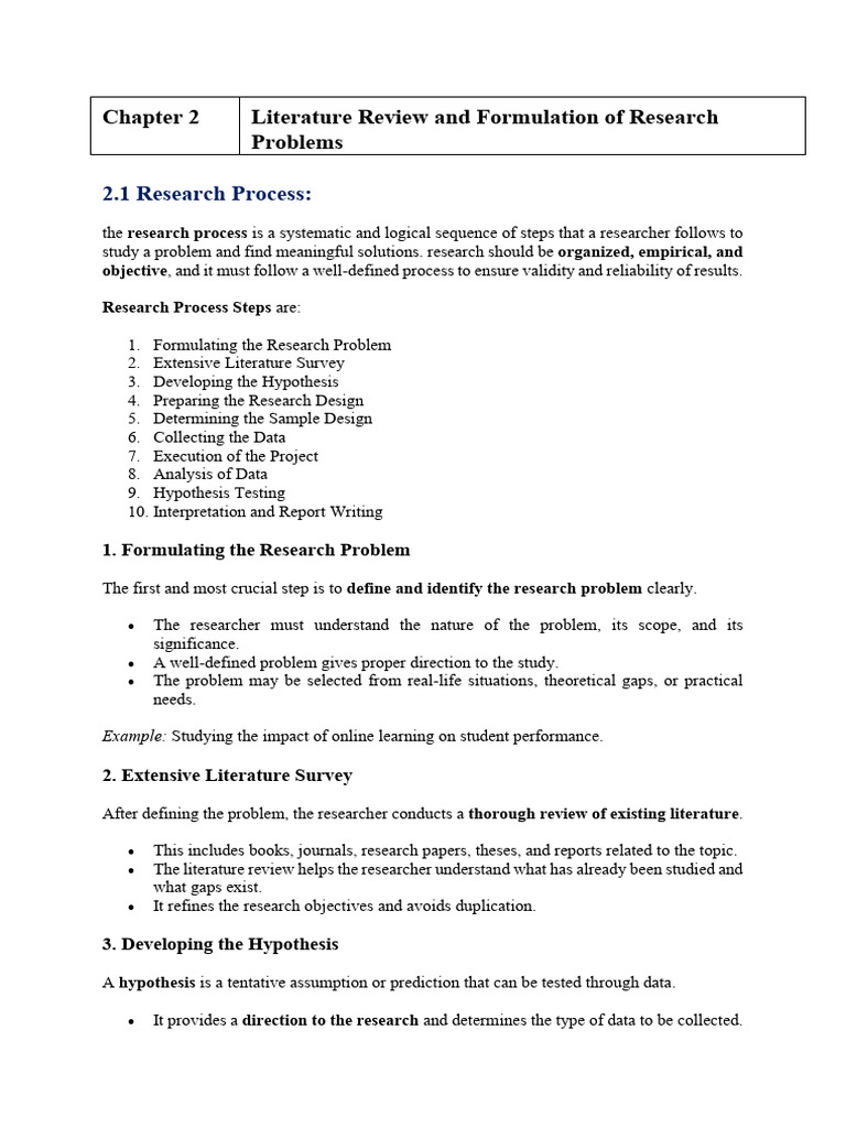 Research Process and Literature Review Guide | PDF | Sampling ...
