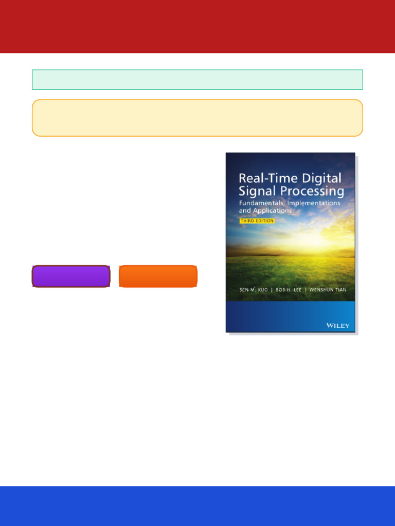 Real Time Digital Signal Processing Fundamentals Implementations and ...