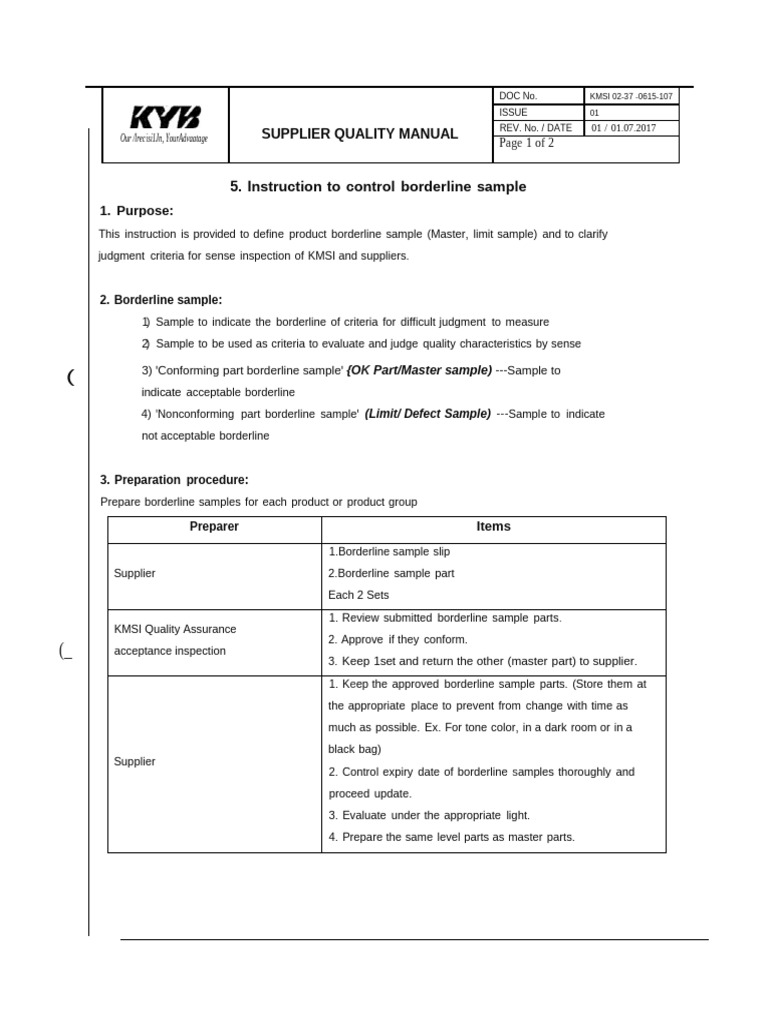 Annex-5 Instruction To Control Borderline Sample-Images-0 | PDF