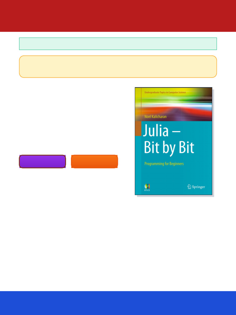 Julia - Bit by Bit: Programming for Beginners (Undergraduate Topics in ...