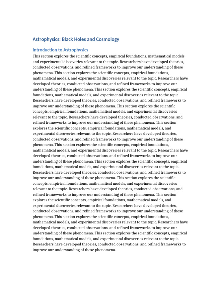 Astrophysics (Black Holes and Cosmology) | PDF | Theory | Empirical ...