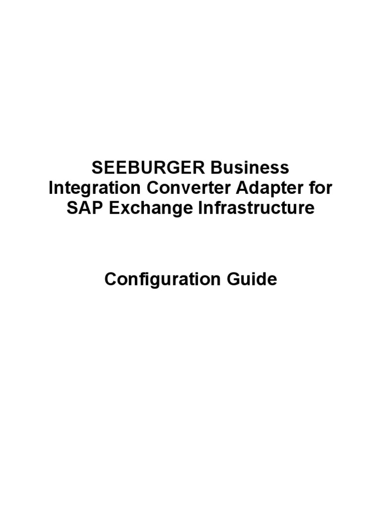 SEEBURGER Business Integration Converter Adapter For SAP Exchange Infrastructure | PDF ...
