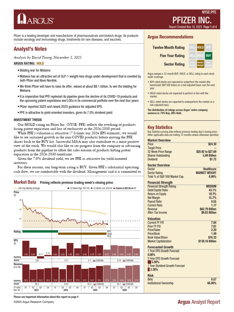 report (18) | PDF | Pfizer | Valuation (Finance)