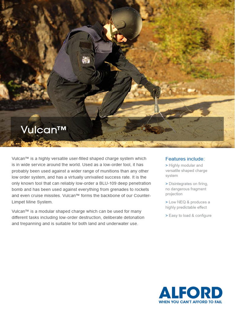 Vulcan™ Versatile Shaped Charge System | PDF | Ballistics | Projectile ...