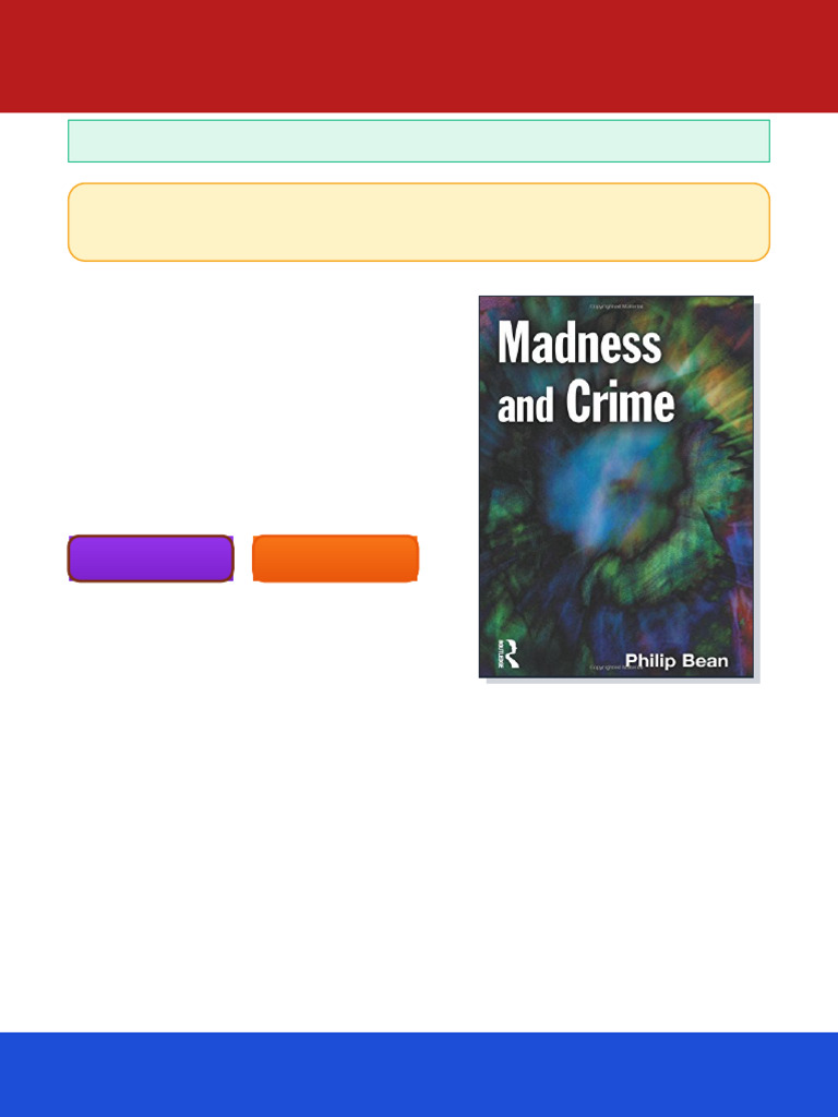 Madness and Crime 1st Edition Philip Bean Ebook Printable PDF | PDF ...