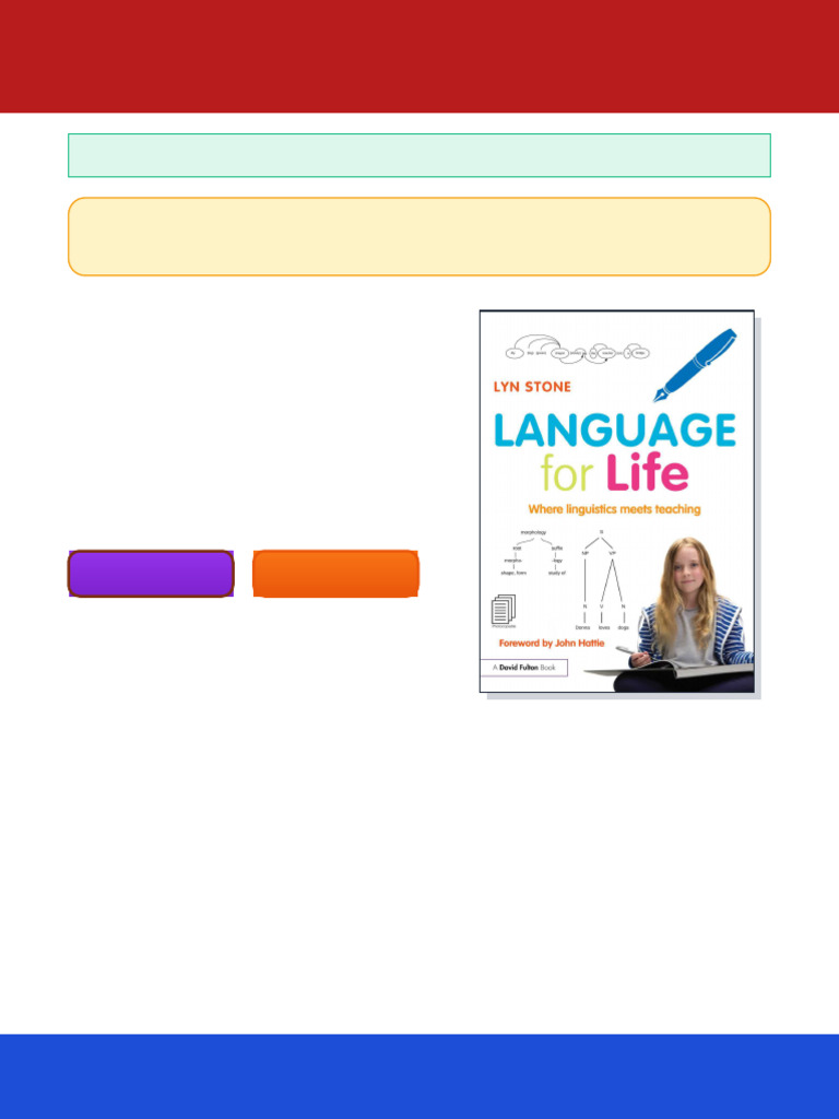Language for Life Where Linguistics Meets Teaching 1st Edition Lyn ...