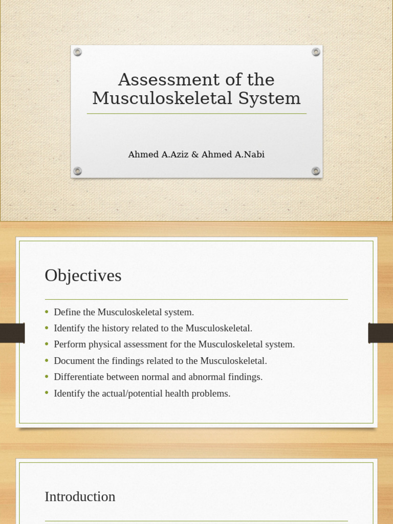 Musculoskeletal System Assessment Guide | PDF | Anatomical Terms Of ...