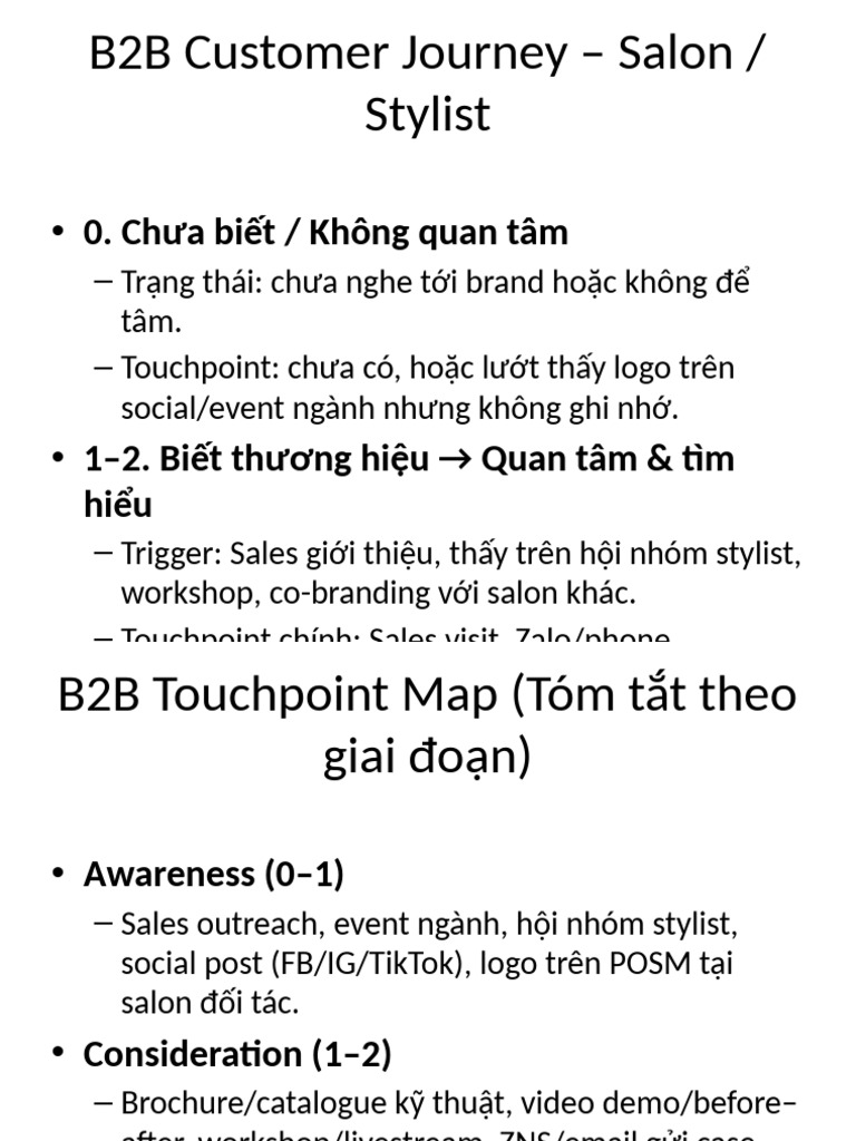 Customer Journey Touchpoint Map Salonzo | PDF