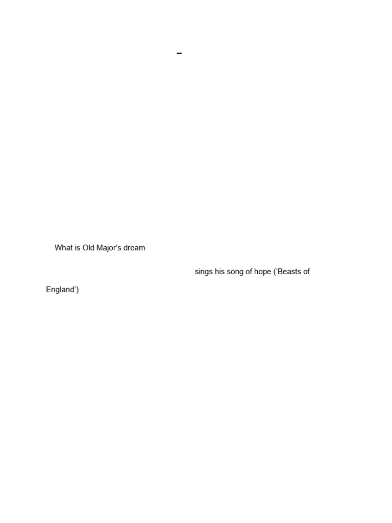 Animal Farm Chapter 1 Questions | PDF