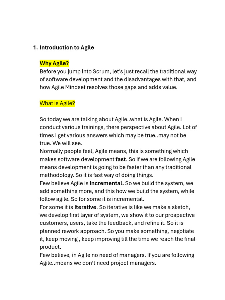 Introduction To Agile and Scrum | PDF | Agile Software Development | Scrum (Software Development)