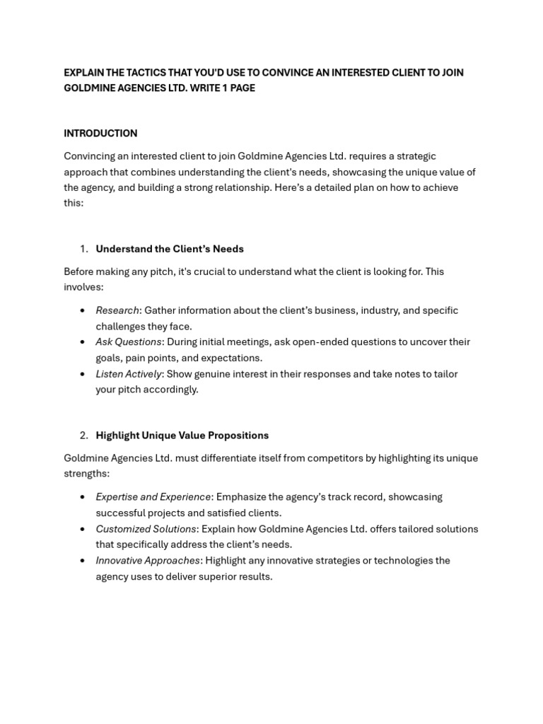 How To Convince Interested Clients To Join GM Business | PDF ...