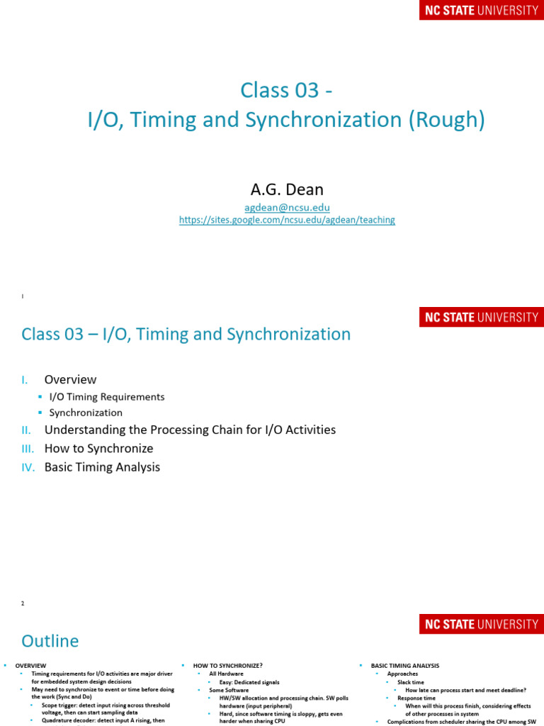 03 IO Timing Sync | PDF | Input/Output | Computer Architecture
