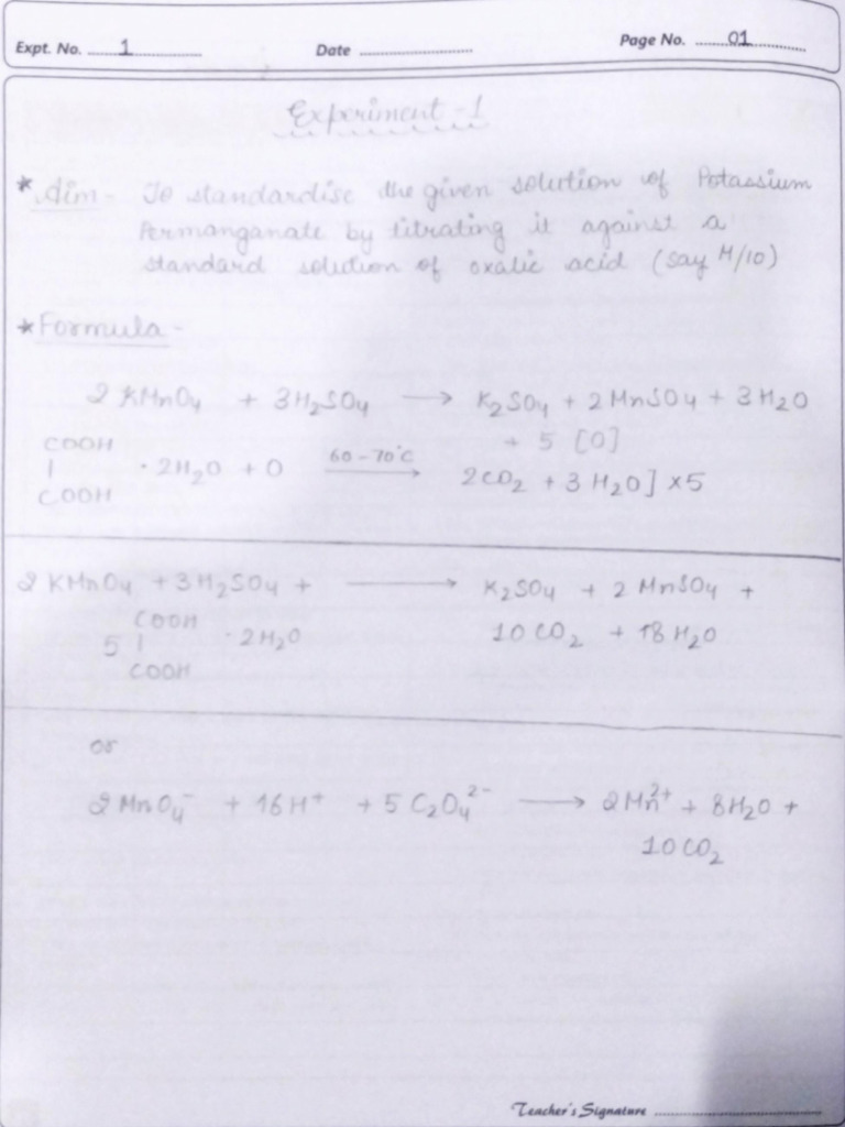 Chemistry Practical File | PDF