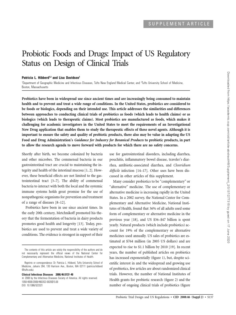 46 Supplement 2 S137 | PDF | Probiotic | Clinical Trial