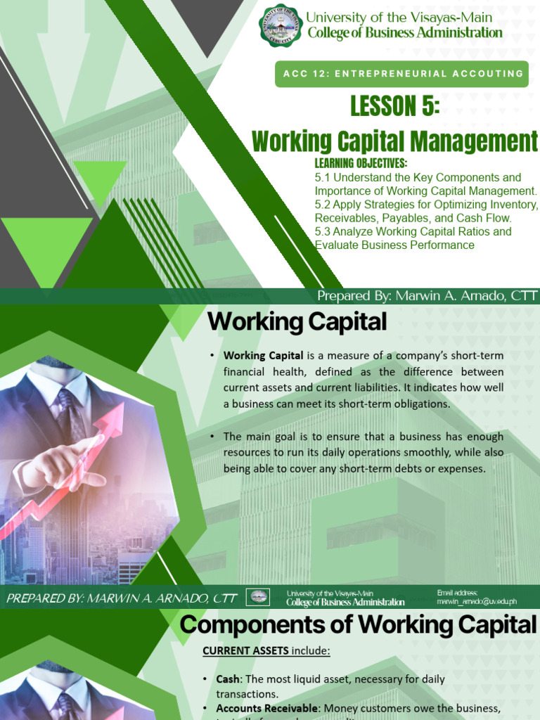 FM 222 Lesson 5.1-Working Capital Management | PDF | Working Capital ...