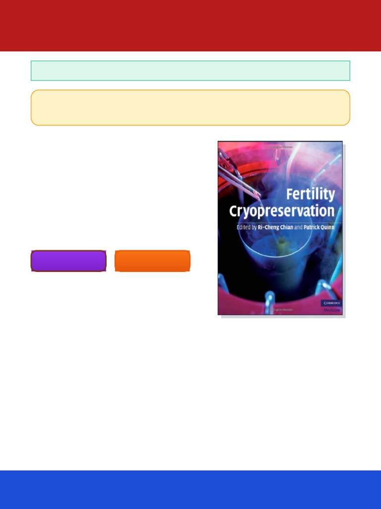 Fertility Cryopreservation 1st Edition Ri-Cheng Chian ebook original ...