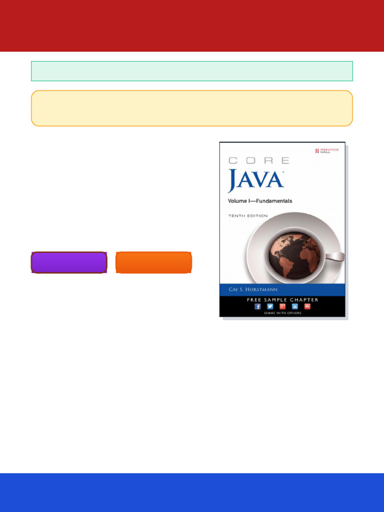 Core Java Volume I Fundamentals 10th Edition by Cay S Horstmann ISBN ...