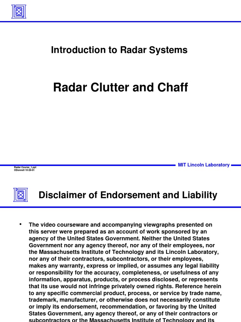 Radar Clutter and Chaff: Introduction To Radar Systems | PDF | Radar ...