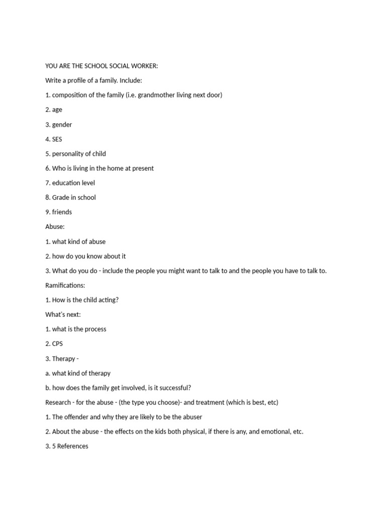 Social Worker Assignment | PDF