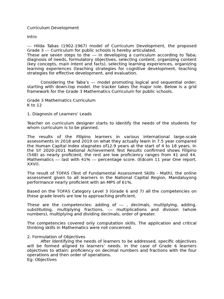 Agm Curriculum Development | PDF