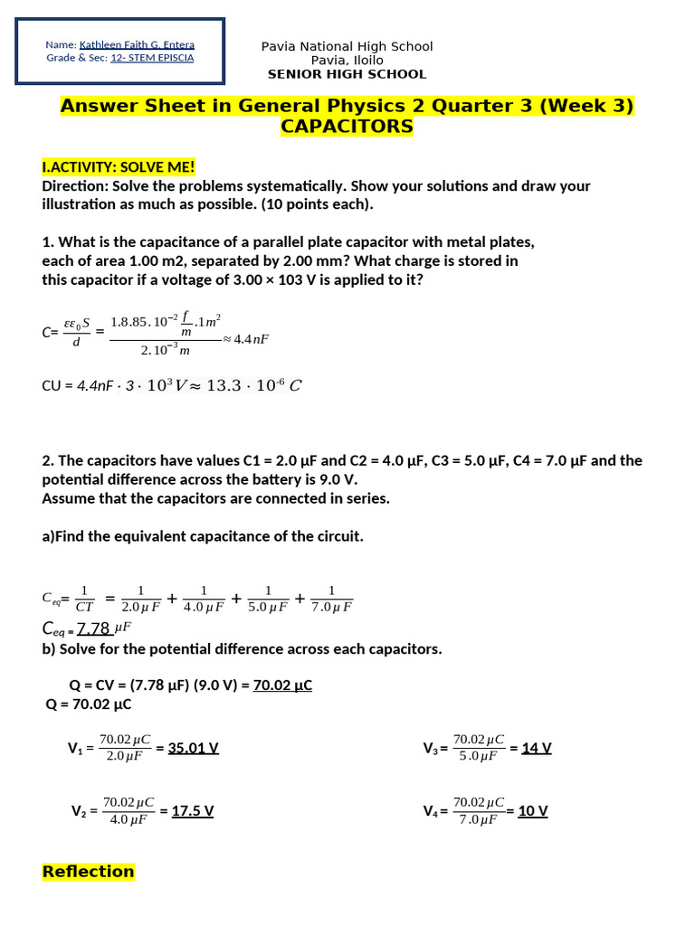 Capacitor Problems and Solutions Guide | PDF | Capacitor | Capacitance