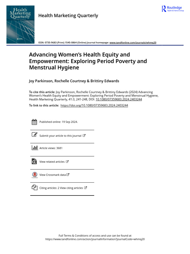 Advancing Women s Health Equity and Empowerment Exploring Period ...