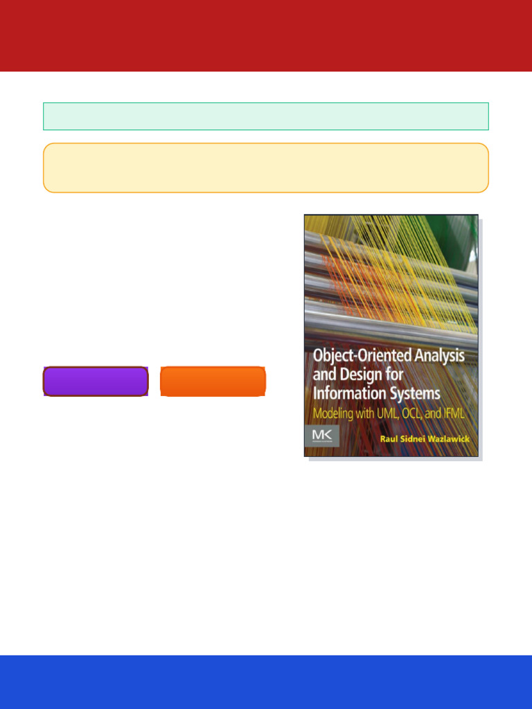 Object Oriented Analysis and Design for Information Systems Modeling with UML OCL and IFML 1st ...