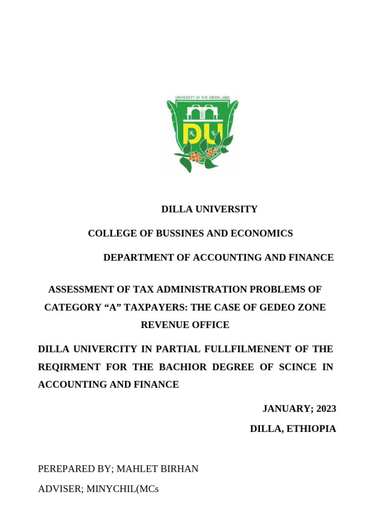 Tax Administration Issues for Gedeo Zone | PDF | Taxes | Corporate Tax
