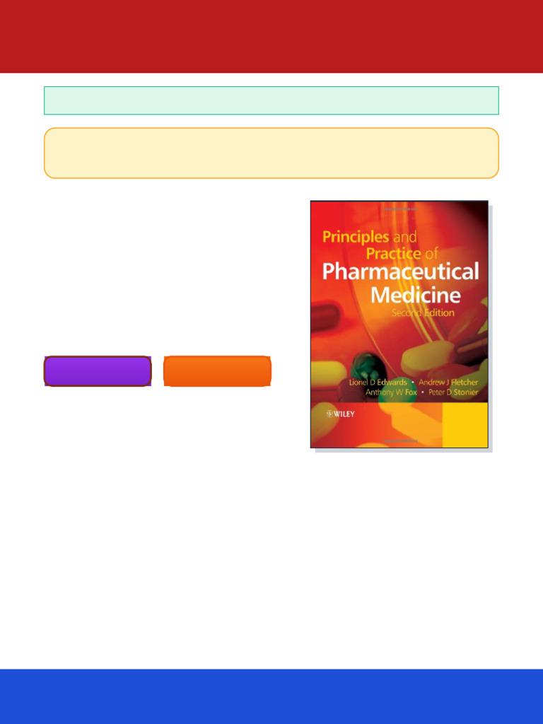 Principles and Practice of Pharmaceutical Medicine 2nd Edition Lionel D ...
