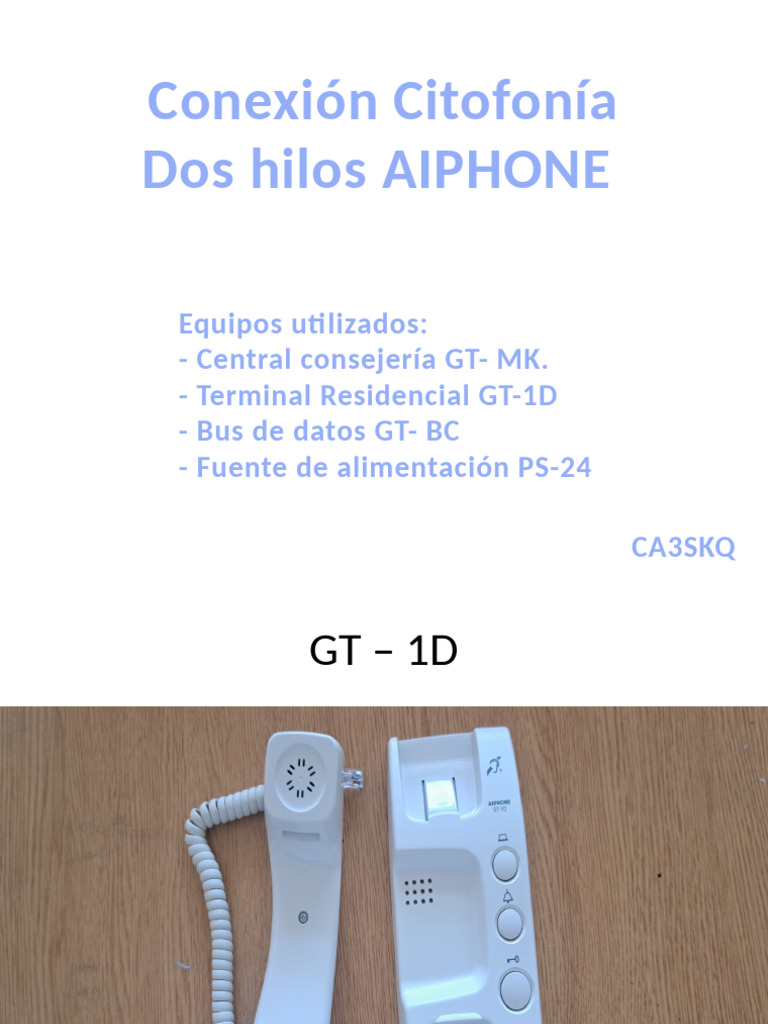 Conexión Citofonía AIPHONE: Equipos y Esquema | PDF