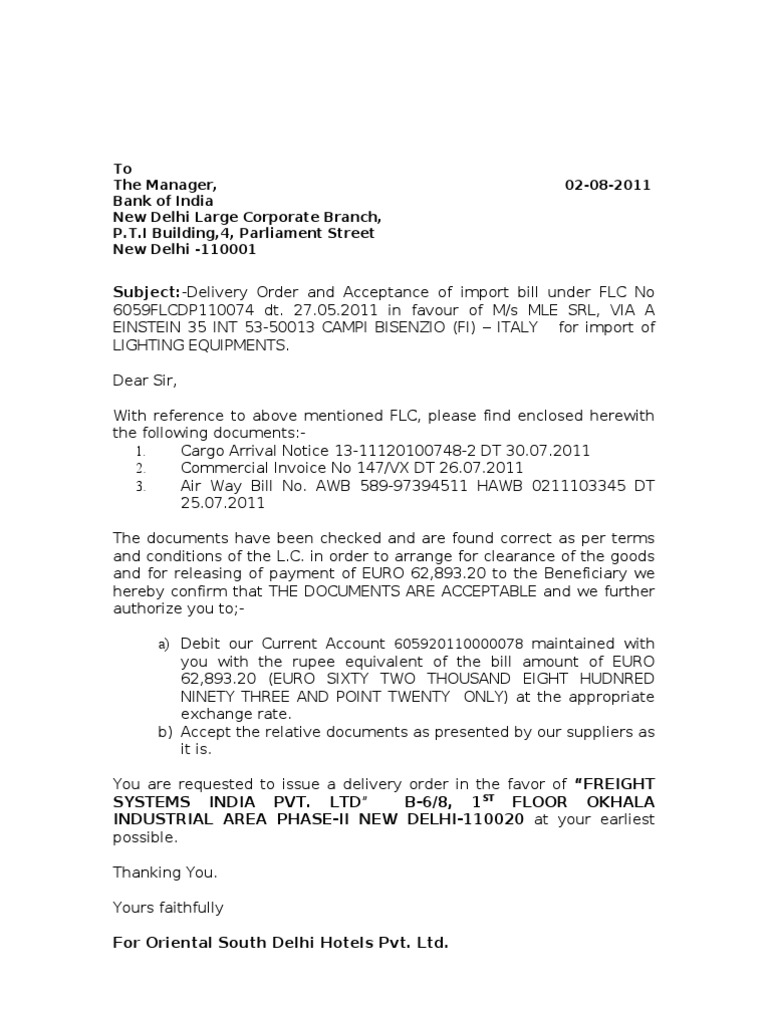 Bank Release Order | Invoice | Payments