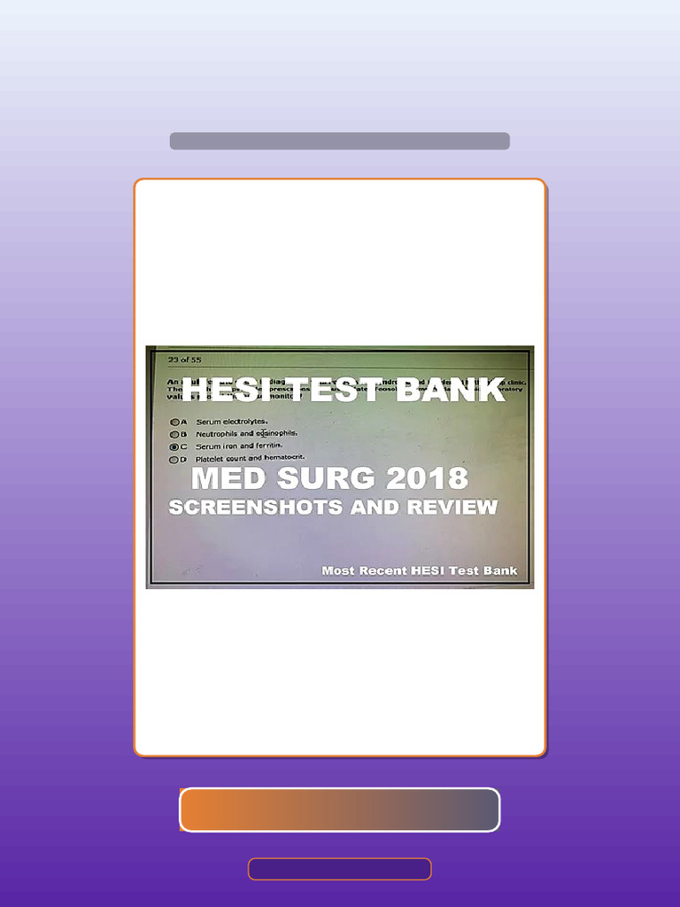 Test Bank for Hesi Med Surg RN 2018 Most Recent Updated | PDF ...